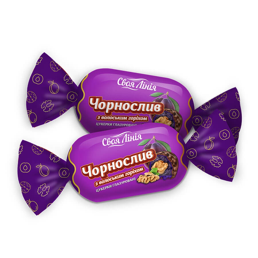 Конфеты из сухофруктов Своя линия Чернослив с грецким орехом ...