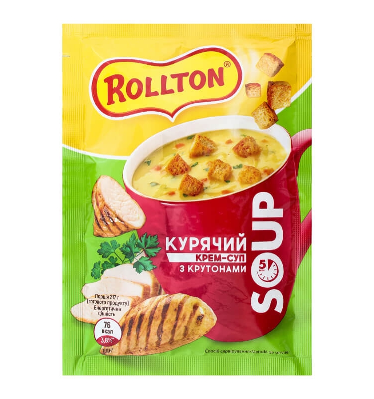 Крем-суп 17 г Rollton курячий з крутонами купити в Києві та Україні за ...