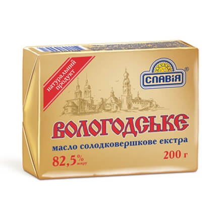 Масло 200г Славія солодковершкове екстра Вологодське 82,5% купити в ...