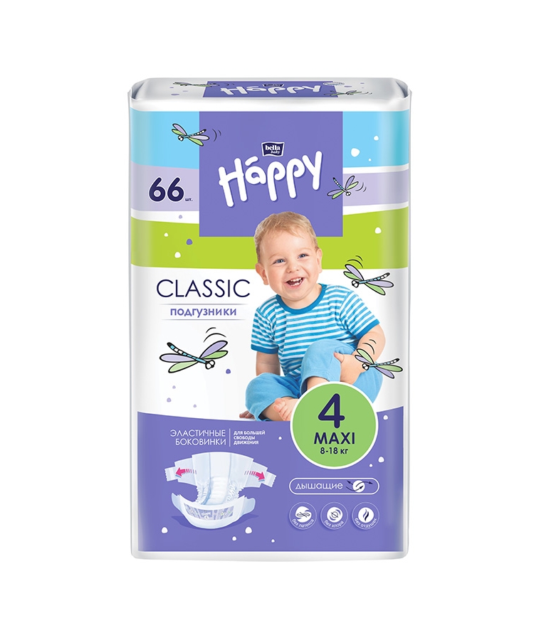 Підгузки дитячі 66шт BELLA BABY HAPPY CLASSIC maxi купити в Києві та ...