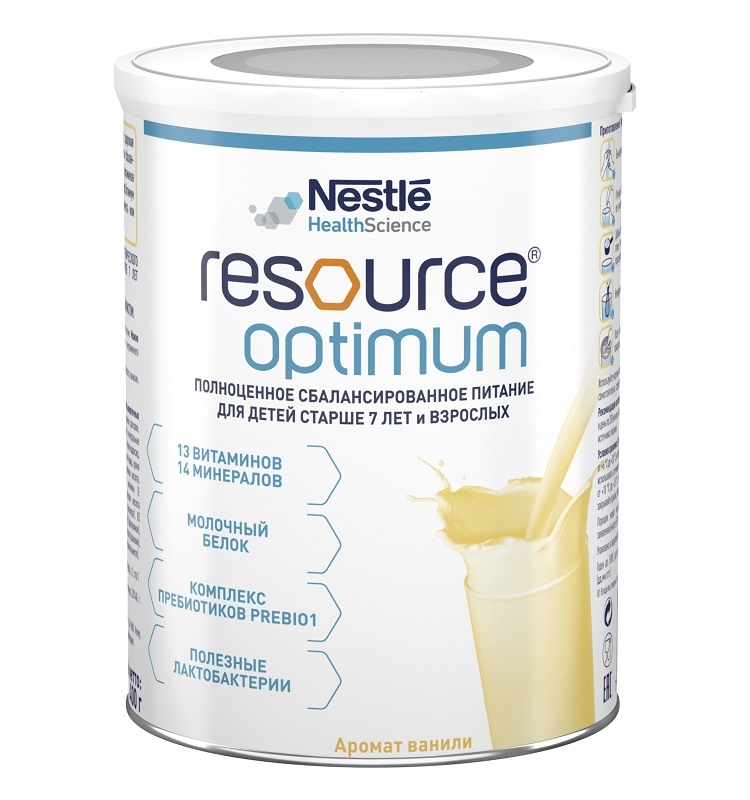 Ентеральне харчування 400 г Nestle Resource Optimum з ароматом ванілі ...