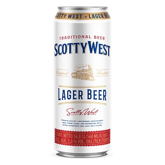 Пиво 0,568 л SCOTTY WEST Lager світле фільтроване 5 % об.ж/б Латвія ...