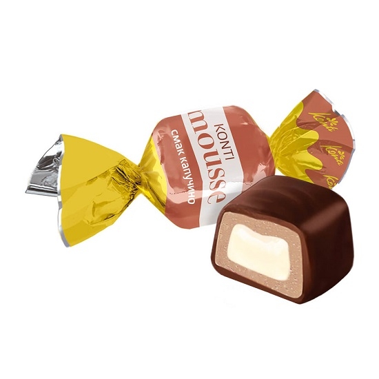 Цукерки Конті Мус зі смаком капучіно та молока вагові купити в Києві та ...