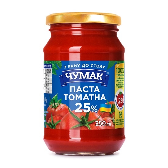Томатна паста 350 г Чумак 25% ск/б купити в Києві та Україні за ціною ...