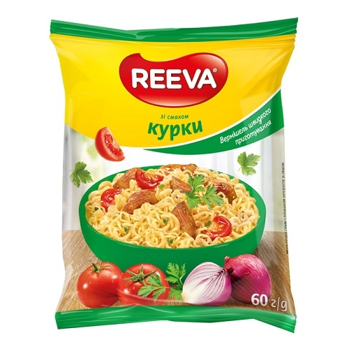 Вермішель 60 г REEVA швидкого приготування зі смаком курки м/уп купити ...