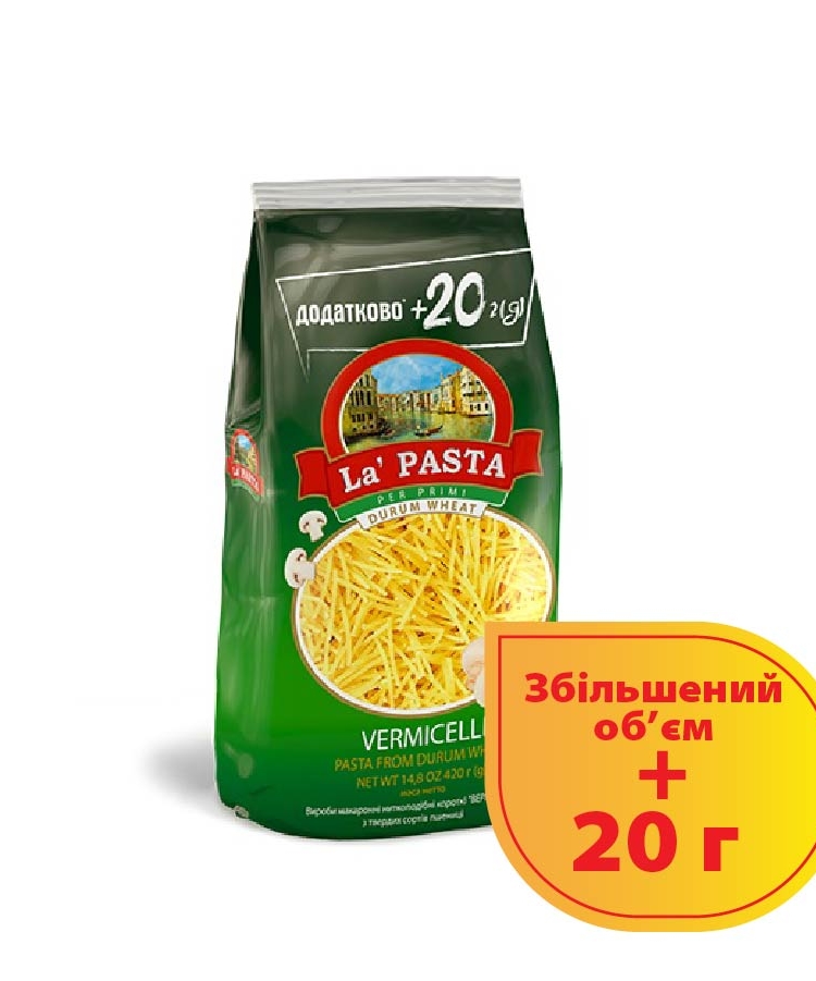 Мак. Вир. 420 г La Pasta Вермішель тонка купити в Києві та Україні за ...