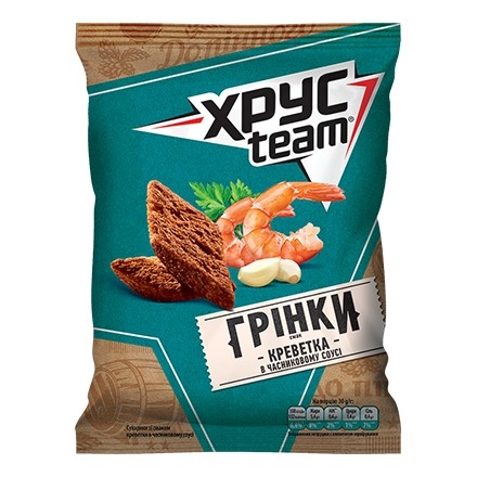 Грінка Хрус team 55г зі смаком креветки у часниковому соусі купити в ...