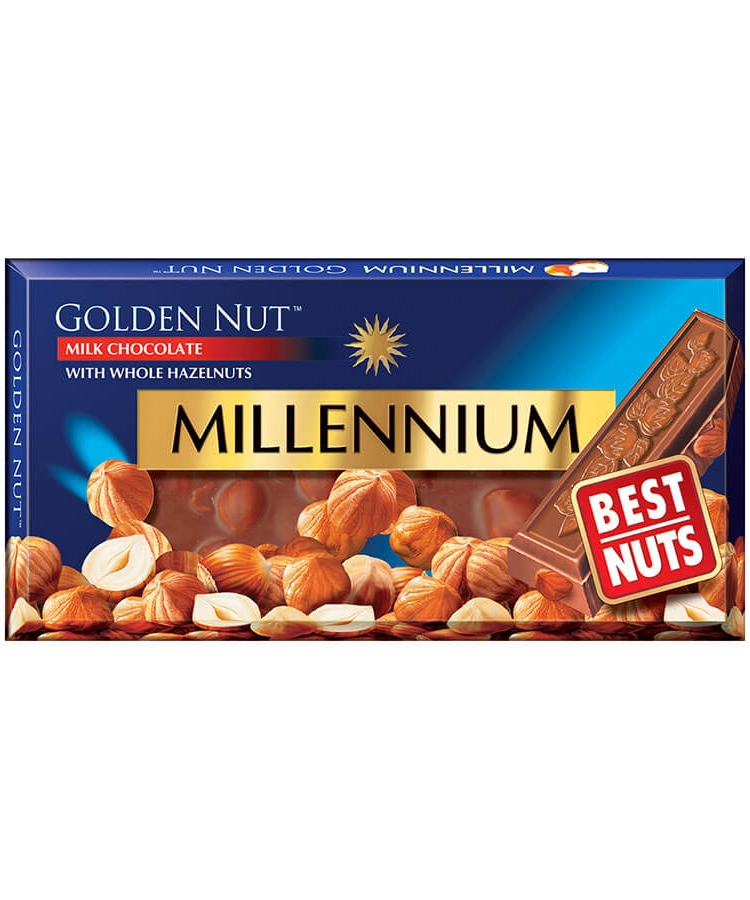 Шоколад 100г Millennium Gold Молочний с цілими лісовими горіхами купити ...