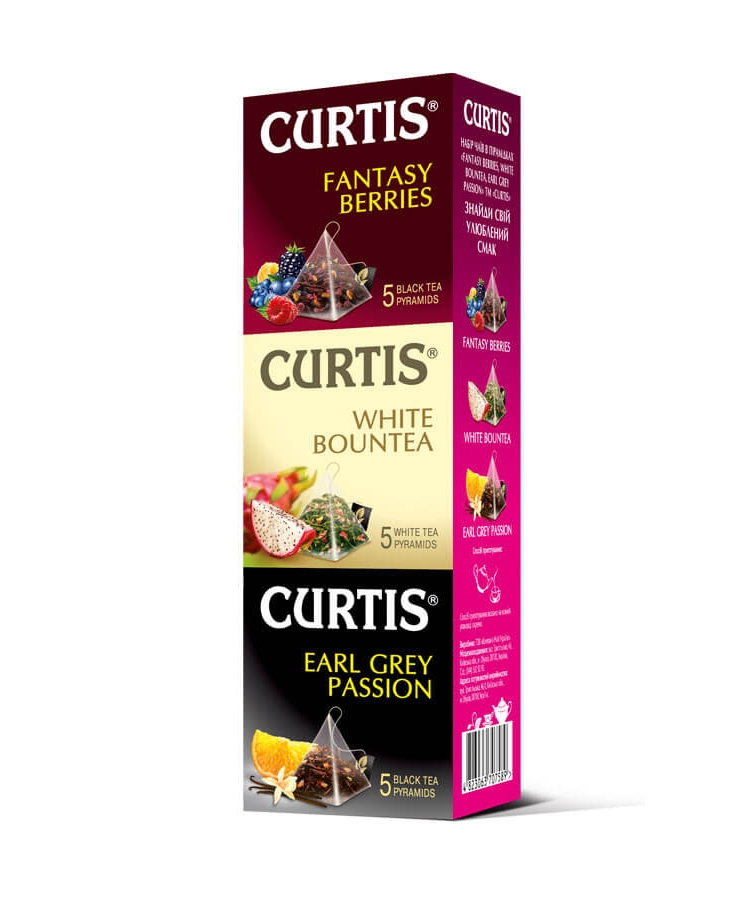 Набір чаю (15 ф/п х 1,7г) Curtis Earl Grey Passion, Fantasy Berries ...