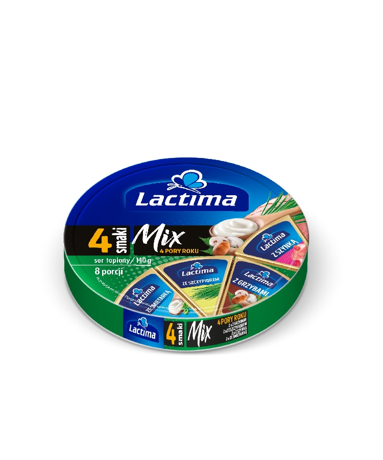 Сиp плавлeний 140 г Lactima Мікс 4 сезони - вершковий, з грибами, з ...