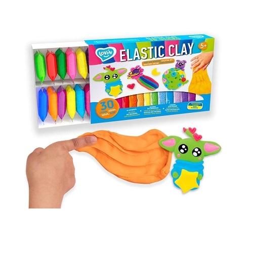 Набір для ліплення з повітряним пластиліном Elastic Clay 30 sticks ...