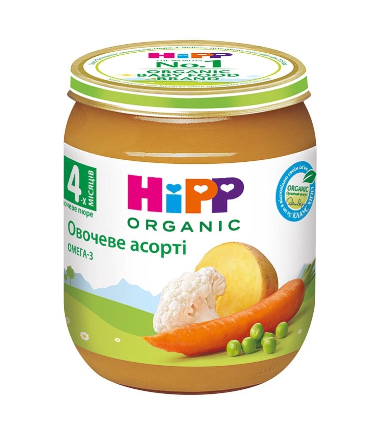 Пюре 125 г Hipp овочеве асорті ск/банка купити в Києві та Україні за ...