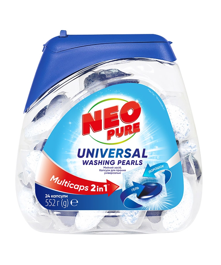 Мийний засіб. Капсули для прання 24 шт Neo Pure універсальні п/уп ...
