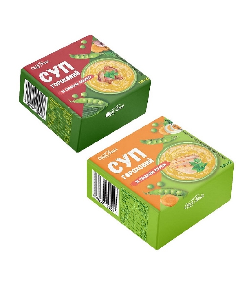 Суп 160 г Своя лінія гороховий зі смаком курки, з беконом м/уп купити в ...