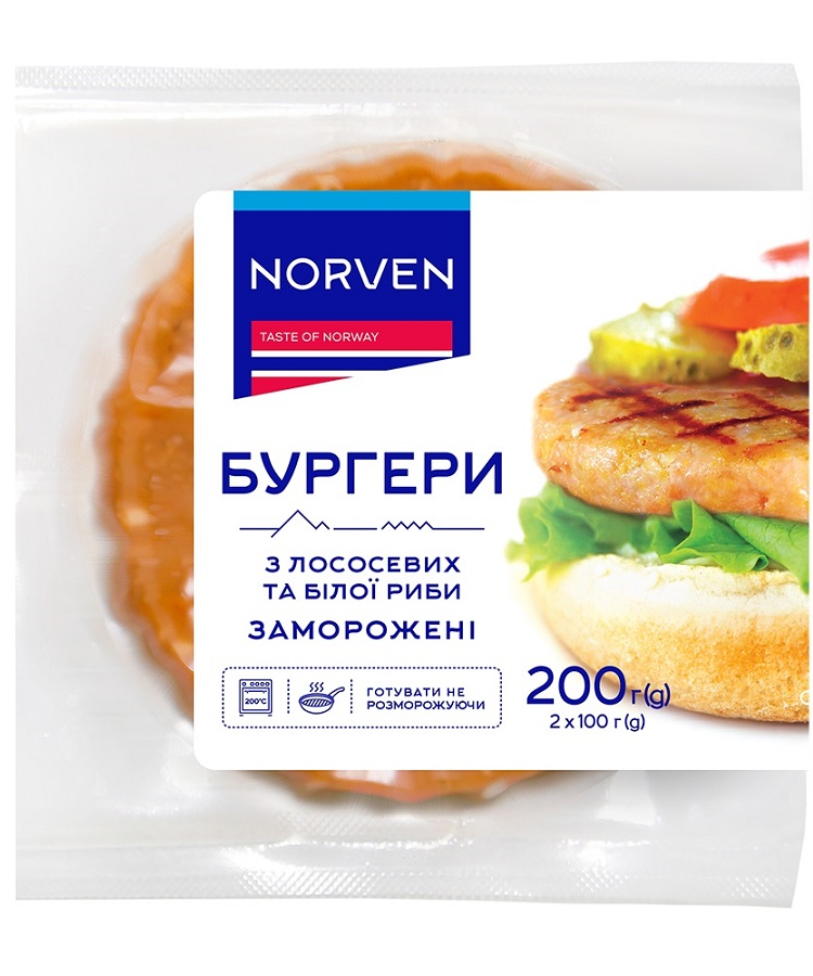 Бургери 200г Norven Рибні вак/упак купити в Києві та Україні за ціною від 0 грн ★ АТБ Маркет