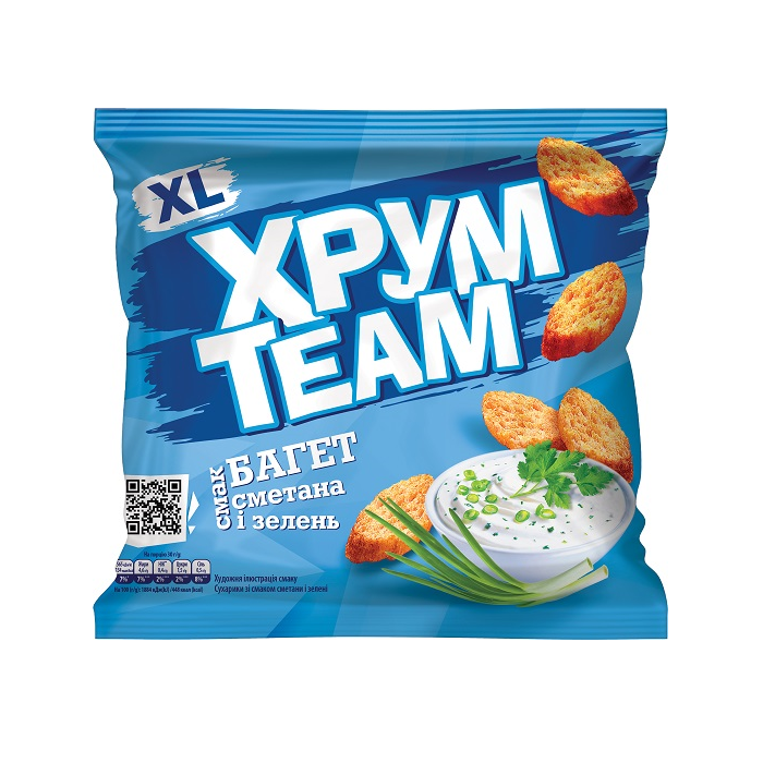 Сухарики 100 г ХрумTeam Багет зі смаком сметани і зелені м/уп купити в ...