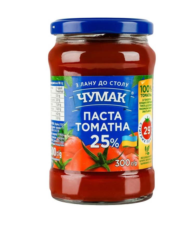 Томатна паста 300 г Чумак 25% ск/б купити в Києві та Україні за ціною ...