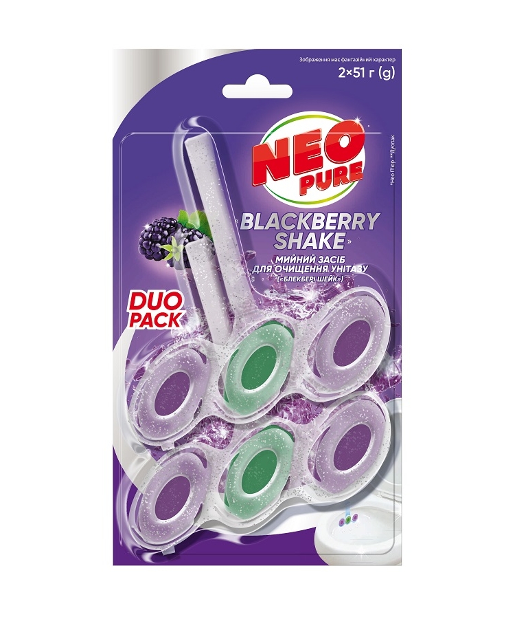 Мийний засіб для очищення унітазу 2*51г Neo Pure в асорт. Citrus/Flower ...