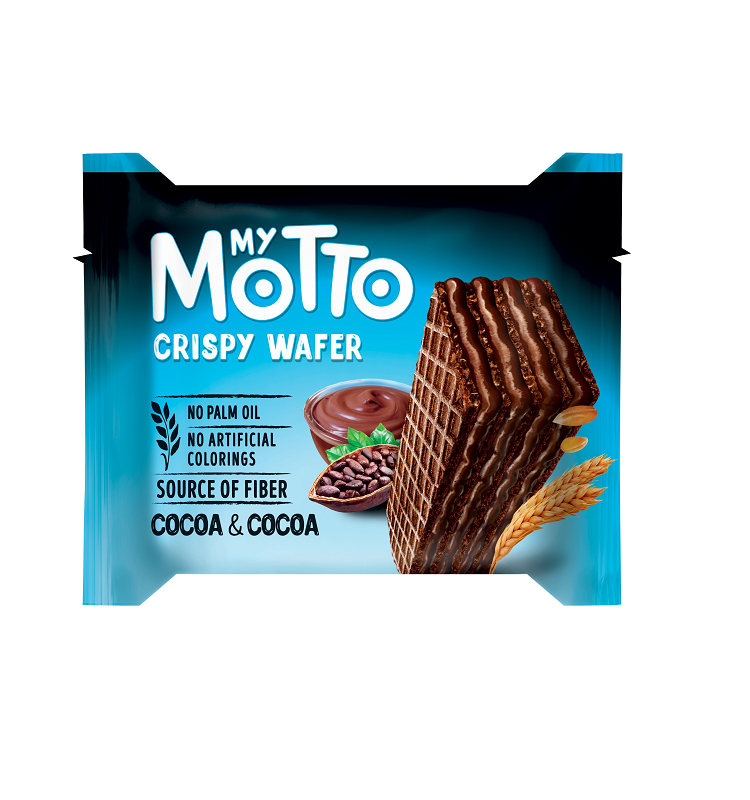 Вафлі 30 г My Motto з какао-кремовою, горіхово-кремовою начинкою м/уп ...