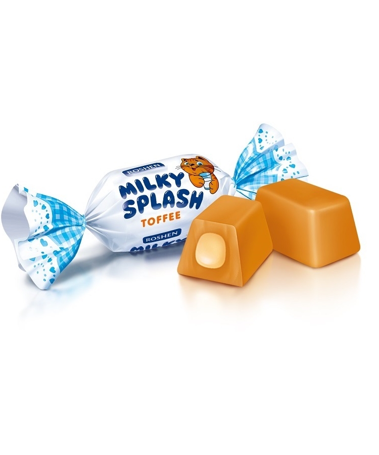 Цукерки Roshen Milky Splash неглазуровані з молочною начинкою вагові ...