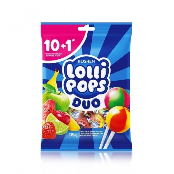 Карамель 139г Рошен LolliPops DUO Фруктовий мікс купити в Києві та ...