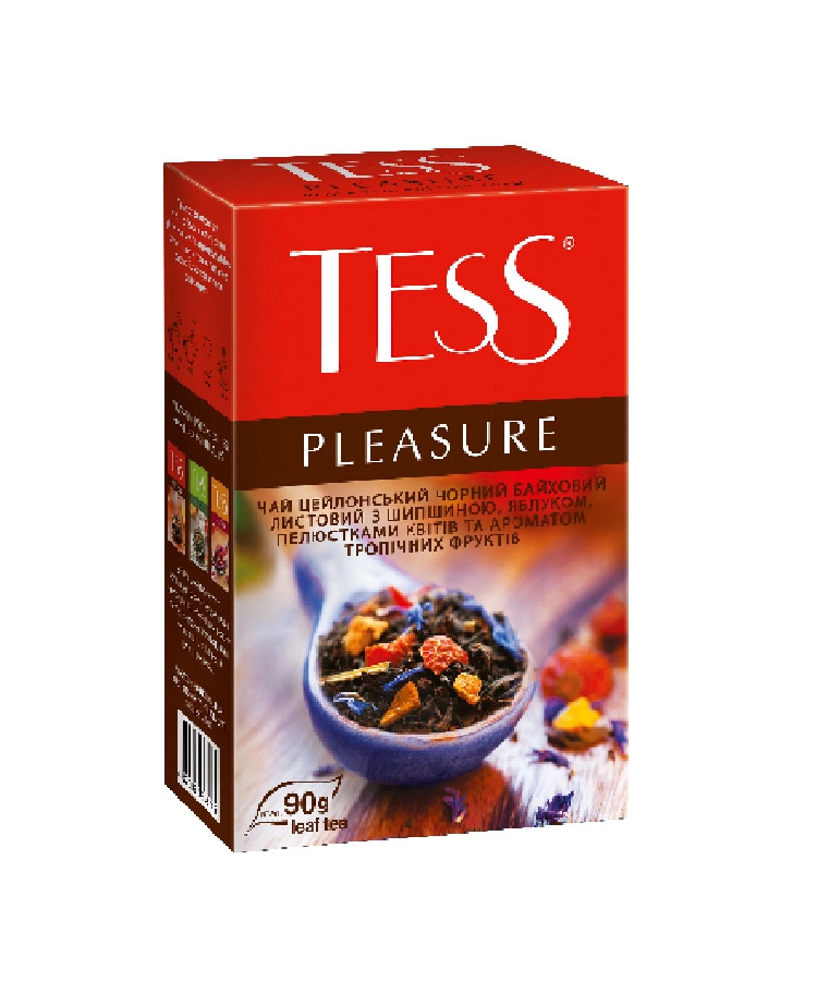 Чай 90г Tess Black Tea Pleasure черн. с шиповником, яблоком, лепестками ...