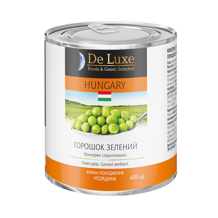 Горошок 420 г De Luxe Foodsandgoods Selected зелений консервований з б купити в Києві та Україні