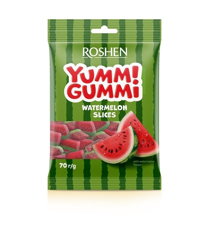 Цукерки 70 г Roshen Yummi Gummi Кавун м/уп купити в Києві та Україні за ...