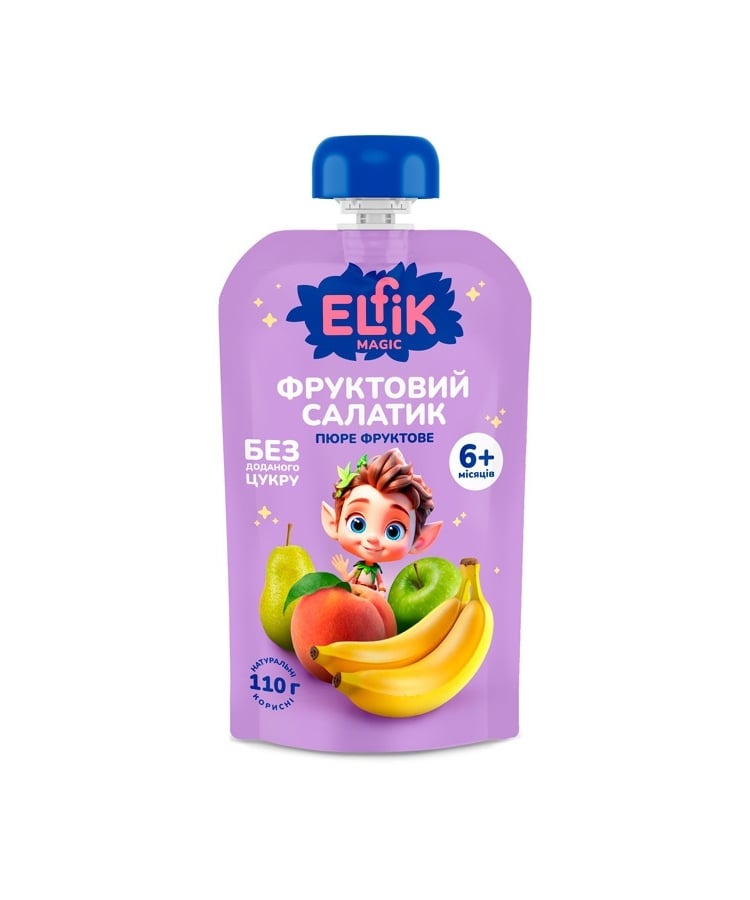 Пюре 110 г ELFIK Magic Фруктовий салатик 6+ міс д/п купити в Києві та Україні за ціною від 27.30 ...