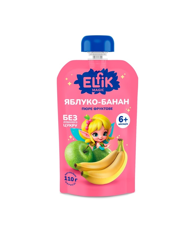 Пюре 110 г ELFIK Magicяблуко-банан з 6+ міс д/п купити в Києві та Україні за ціною від 25.90 грн ...