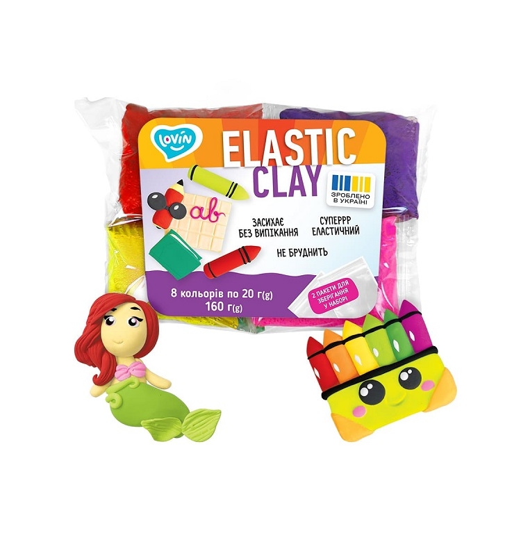 Набip для лiплeння з повiтpяним плаcтилiном Elastic Clay 20 г купити в ...