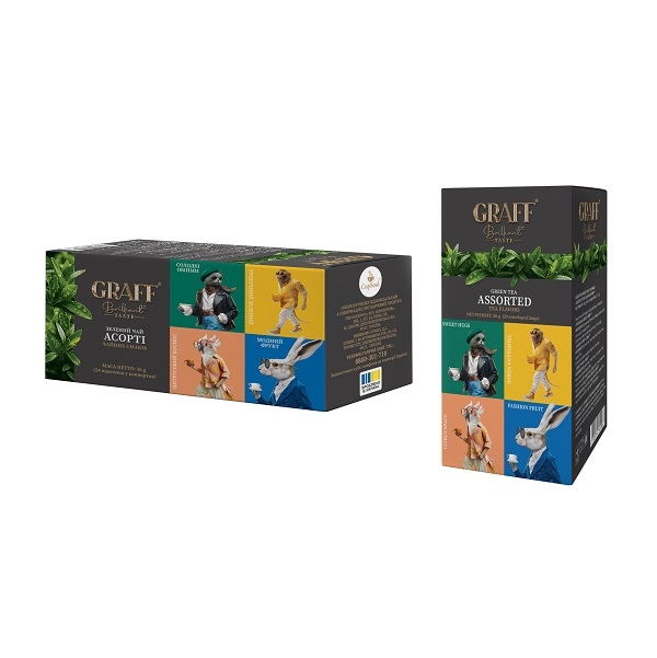 Чай (24 ф/п * 1,5 г) Graff зелений асорті в сошетах, к/уп купити в ...