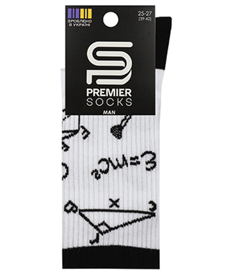 Шкapпeтки чол. 1 пара Premier Socks з вис резинкою з малюнком, склад 73 ...