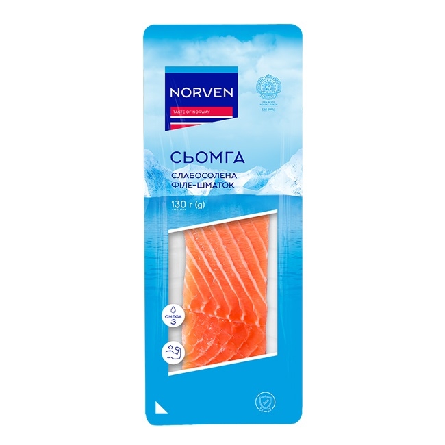 Семга 130г, ТМ Norven, филе-кусок купить в Киеве и Украине по цене от 0 ...