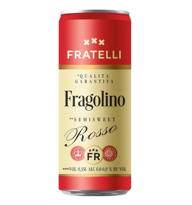 Напій винний 330 мл FRATELLI FRAGOLINO ROSSO слабоалкогольний газований ...
