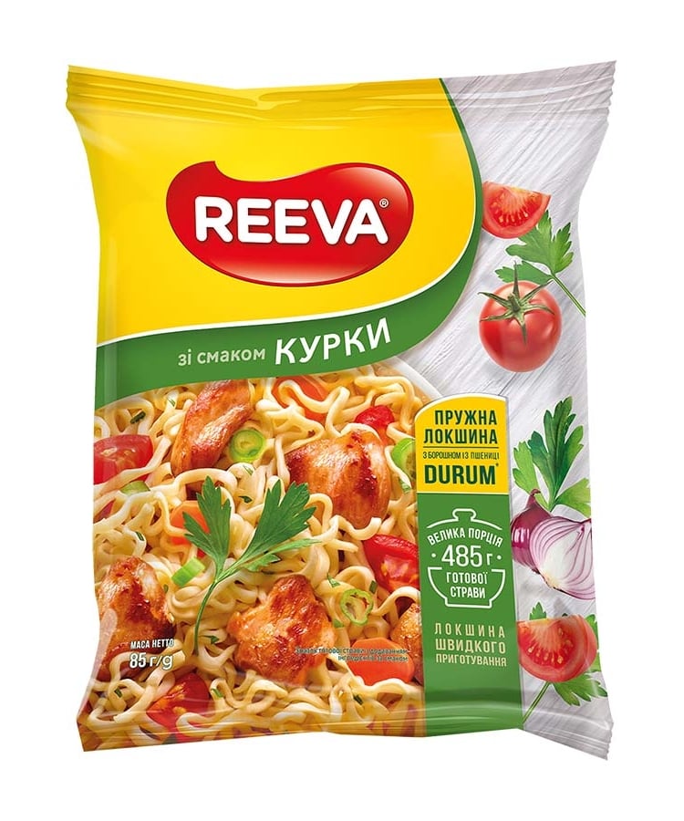 Локшина 85 г REEVA швидкого приготування зі смаком курки м/уп купити в Києві та Україні за ціною ...