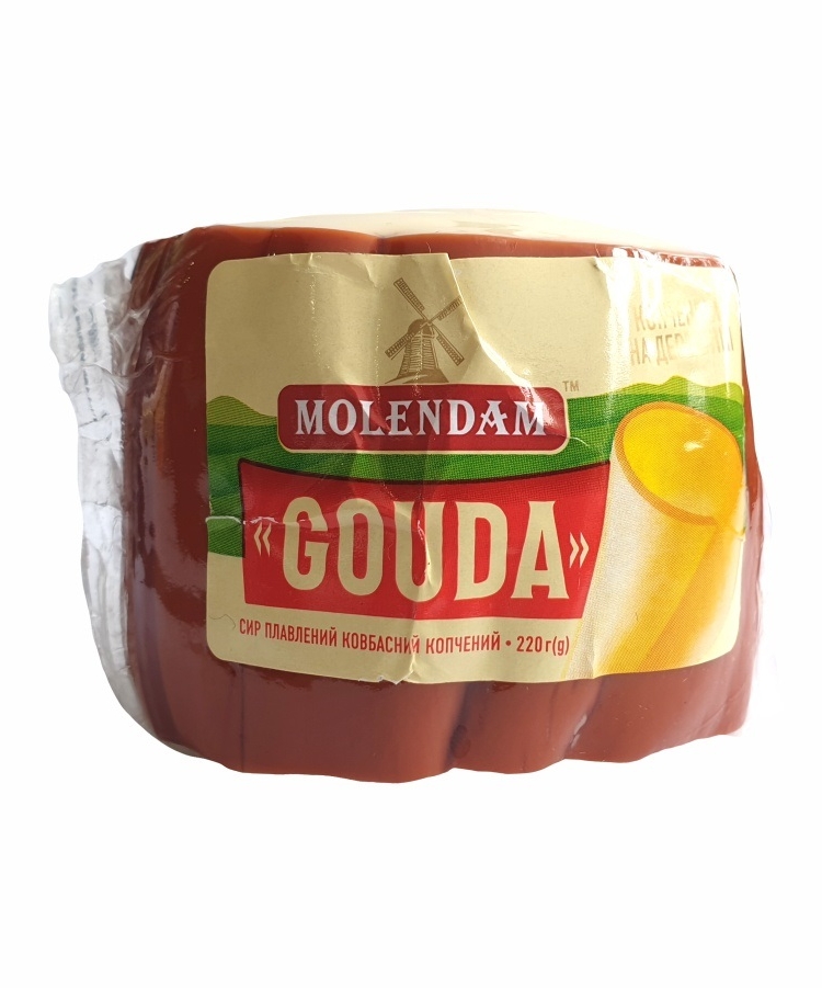 Сир плавлений 220г Molendam Gouda ковбасний копчений 35% в/уп купити в ...