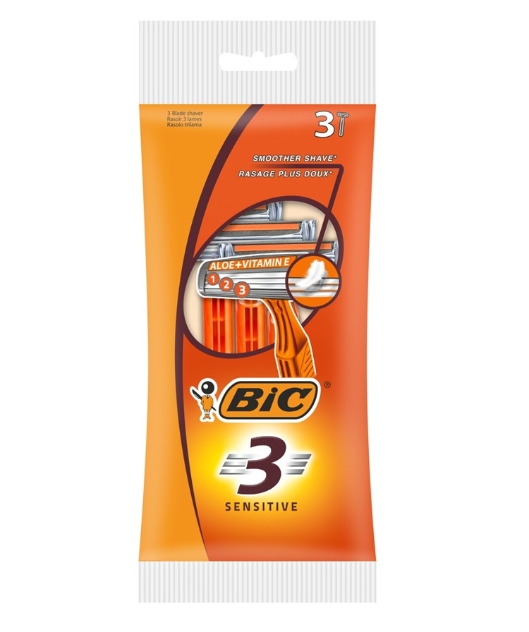 Бритви одноразові 3 шт Bic Sensitive-3 м/уп купити в Києві та Україні ...