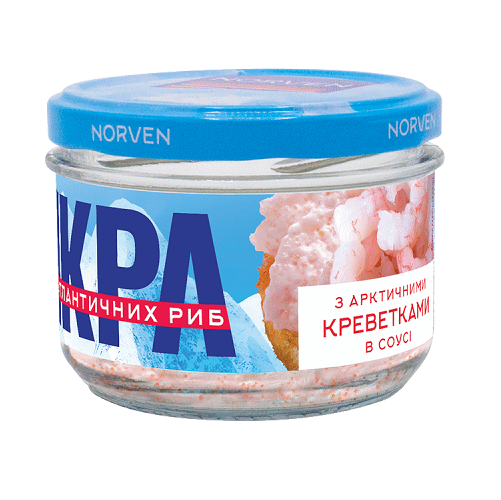 Ікра 160 г Norven атлантичних риб з арктичною креветкою в соусі ск ...